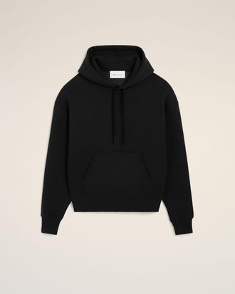Ami Ami Paris - Hoodie noir en coton Ami de Coeur emboss&eacute; Noir - Taille : XXXL - Unisex
