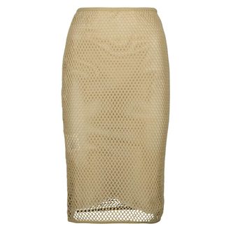 Prada Beiger Baumwoll-Mesh-Midi-Rock - - Skirts - Damen - Beige - S