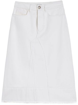 Jil Sander jupe mi-longue en jean - Blanc