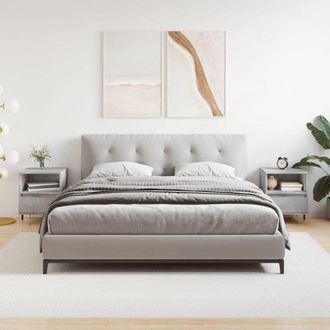 vidaXL Nachttische 2 Stk. Betongrau 40x35x50 cm Holzwerkstoff Vidaxl