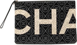 Chanel Camellia Logo Wristlet Clutch