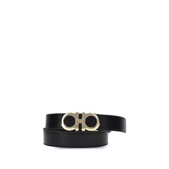 Ferragamo Gancini Leder G&uuml;rtel - - Accessories - Herren - Schwarzk - 100 CM