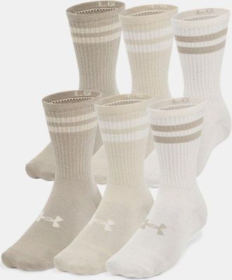 Under Armour Essential Crew-Socken im 6er-Pack, unisex Timberwolf Taupe / Timberwolf Taupe / Stein XL