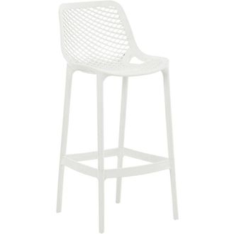 Clp Tabouret en plastique grand moderne avec dossier ergonomique incurv&eacute; diverses couleurs Couleur : Blanc