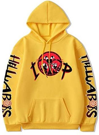 Keephen Unisexe Ras du Cou Animé Imprimé Pull - Helluva Boss Graphic Chandail Décontractée Lâche À Manches Longues Sweat à Capuche