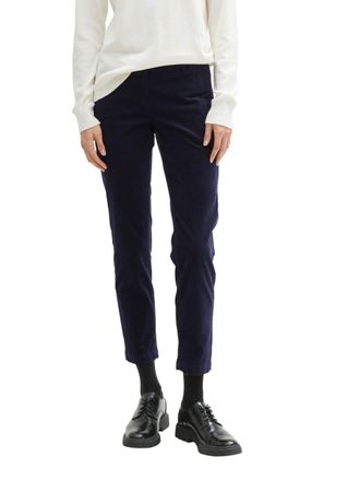Tom Tailor Damen Relaxed Fit Hose aus Cord,10668 - Sky Captain Blue, 40/28