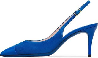 Loriblu Femme, Chaussures, Bleu, Taille: 38 EU Escarpins slingbacks en daim et cuir verni