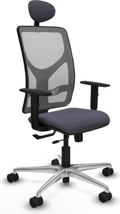 Piqueras y Crespo B&uuml;rostuhl mit Kopfst&uuml;tze, 1D-Armlehnen, h&ouml;henverstellbare Lendenwirbelst&uuml;tze und festes Kopfteil, ausgestattet mit Syncro/Traslack und Schneideschaum,