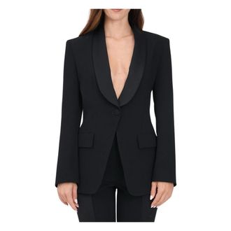 Simona Corsellini Smokingjacke mit R&uuml;cken&ouml;ffnung - - Jackets - Damen - Schwarzk - XS
