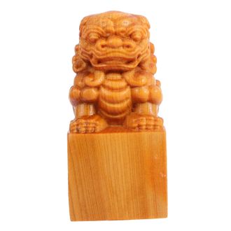 Cabilock 1 St&uuml;ck Klippen Zypressen Holzschnitzer Ornamente L&ouml;wenfigur Aus Holz Holzskulptur Kleine L&ouml;wenstatue Kleine Statue - L&ouml;wenskulptur Aus Holz L&ouml;wenstat