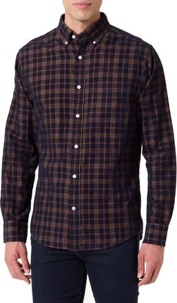 GANT Herren REG Corduroy Check Shirt Hemd, Blau, XL