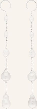 Leaf Ohrhänger Barock Perls Aus 14 Karat Weißgold silber