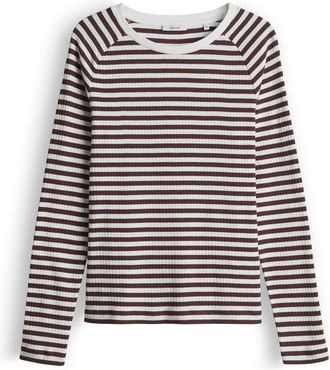 OPUS Longsleeve SORKA mit geringeltem Rippjersey Schmale Passform, gerader Schnitt, Langarm, Rippstruktur