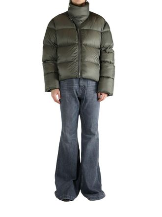 Rick Owens Turtle Neck Polyamide Down Jacket - Green