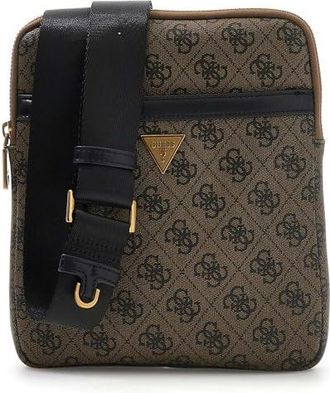 Guess sac &agrave; &eacute;paule bandouli&egrave;re Vezzola Smart Crossbody Flat Bag Coffee marron clair