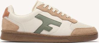 Faguo Baskets &eacute;cru et kaki cuir - HAZEL