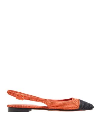 8 by YOOX RAFFIA SLINGBACK FLAT PUMPS