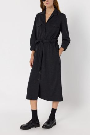 Gerard Darel Robe chemise longue en jersey - LUCIE - anthracite