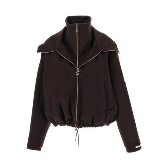 Sportmax Pure Wool Bomberjacke mit abnehmbarem Front-Einsatz - - Jackets - Damen - Braun - XS
