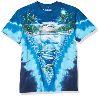 Liquid Blue Unisex-Erwachsene Night Time Dive T-Shirt, Krawattenfarbe/Mehrfarbig, X-Gro&szlig;