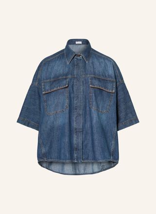Brunello Cucinelli Brunello Cucinelli Jeansbluse Mit Schmucksteinen blau