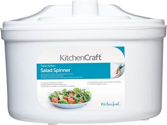 KitchenCraft Salatschleuder mit Dressing-Hilfe, BPA-Freies Kunststoff, Medium, 22,5 cm