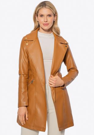 Wittchen Damen-Kunstledermantel Braun Braunes Kunstleder