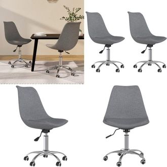 vidaXL Vidaxl - Esszimmerstühle 2 Stk. Drehbar Hellgrau Stoff - Esszimmerstuhl - Drehstuhl - Stuhl Grau - Bürostuhl - Gasttischstuhl - Home & Living