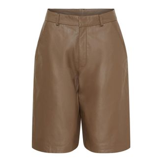 Notyz Bermuda Ledershorts - - Shorts - Damen - Braun - XL