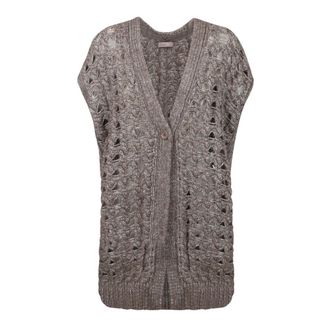 Herno &Auml;rmelloser Cardigan - - Knitwear - Damen - Braun - M