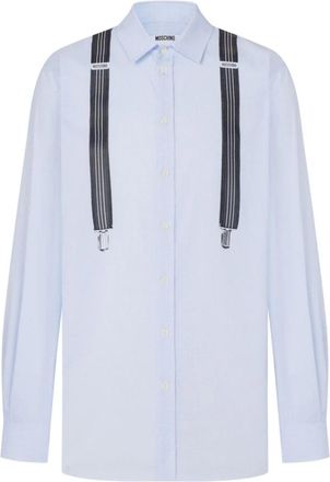 Moschino Homme, Chemises, Bleu, Taille: 2XL Chemise &agrave; Manches Longues Boutonn&eacute;e