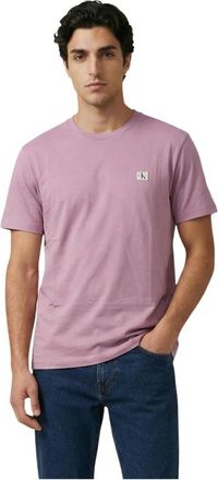 Calvin Klein Jeans Homme, Tops, Rose, Taille: L T-shirt &agrave; Manches Courtes et Col Rond en Coton