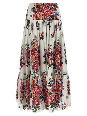 Dolce & Gabbana Mazzo di Fiori Skirt - White