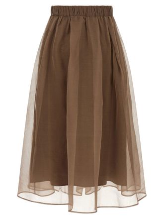 Brunello Cucinelli Circle Skirt - Brown