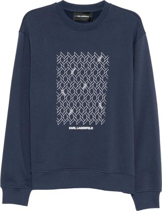 Karl Lagerfeld geometric-print crew-neck sweatshirt - Blau