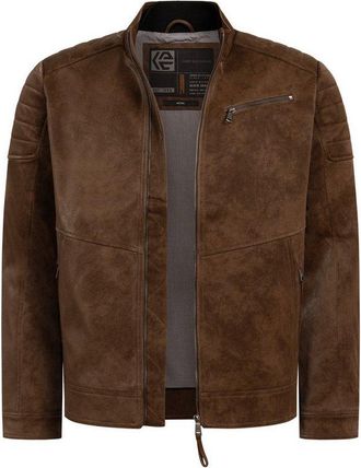 Indicode Lederjacke INMaxhole mit Kunstleder-Optik, Stehkragen, Rei&szlig;verschluss