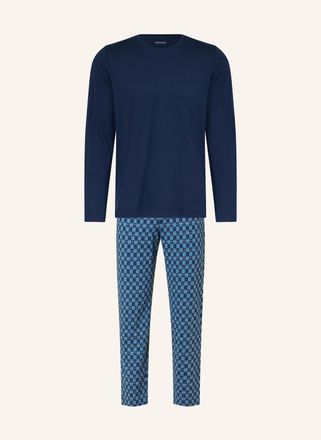 Schiesser Schlafanzug Casual Essentials blau