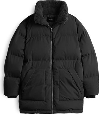 OPUS Damen Jacke | HILEEN Loose Steppjacke mit Teddyfellkragen Black, 40