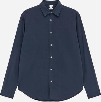 Arket Hemd Aus Baumwolle Und Lyocell -Blau