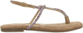 Gioseppo Femme, Chaussures, Beige, Taille: 41 EU Sandales Plates Femme Taupe Pierres Multicolores