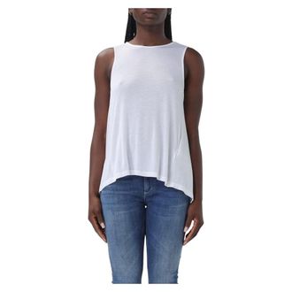 Dondup Femme, Tops, Blanc, Taille: 40 FR D&eacute;bardeur &agrave; encolure ras du cou orn&eacute; de cha&icirc;nes