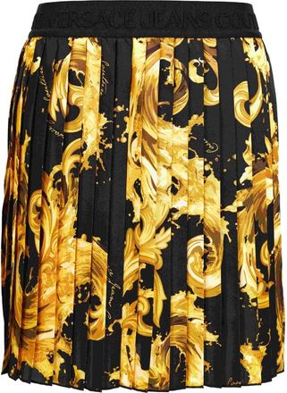 Versace Jeans Couture Femme, Jupes, Noir, Taille: 38 FR Pleated Printed Skirt