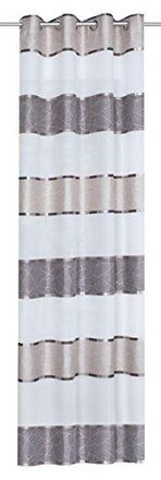 Home Fashion Home fashion 1 Ösenschal Querstreifen, Polyester, Stein, 245 x 140 cm