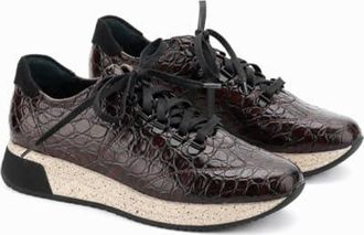 Lince Lince Baskets &agrave; plateforme confortable | Semelle en caoutchouc | Semelle int&eacute;rieure en gel amovible | I16260 | Fabriqu&eacute;es en Espagne, Marron (Coco Bro