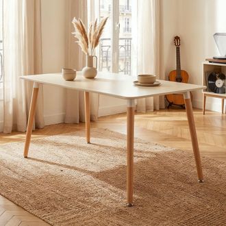 IDIMEX Esstisch Shannon, 120 x 70 cm, Cremewei&szlig; - rechteckiger Esszimmertisch aus lackiertem MDF, ideal f&uuml;r K&uuml;che und Essbereich, skandinavisch inspiriert mi