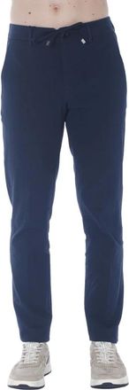 Berwick 1707 Homme, Pantalons, Bleu, Taille: 2XL Pantalon coupe droite avec cordon de serrage et ceinture &eacute;lastique en seersucker de coton