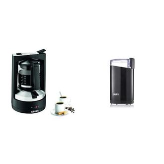 Krups Filterkaffeemaschine T8 KM4689 & Elektrische Kaffeem&uuml;hle F20342, 850 Watt, 8-12 Tassen, 1L, permanenter Filter, Edelstahl-Mahlwerk, variabler Mahlgrad