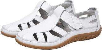 Generic Sandales en cuir pour femme - Bout ferm&eacute; - Rembourr&eacute;es - Chaussures de marche d&eacute;contract&eacute;es - Chaussures d&eacute;t&eacute; - Chaussures plates tendance pour les va