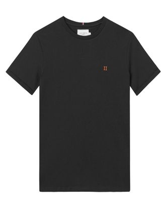 Les Deux Unifarbenes T-Shirt N&oslash;rregaard mit kleiner Stickerei in