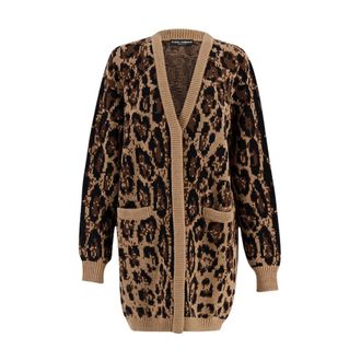 Dolce & Gabbana Leopardenmuster Kaschmir-Cardigan - - Knitwear - Damen - Mehrfarbig - S